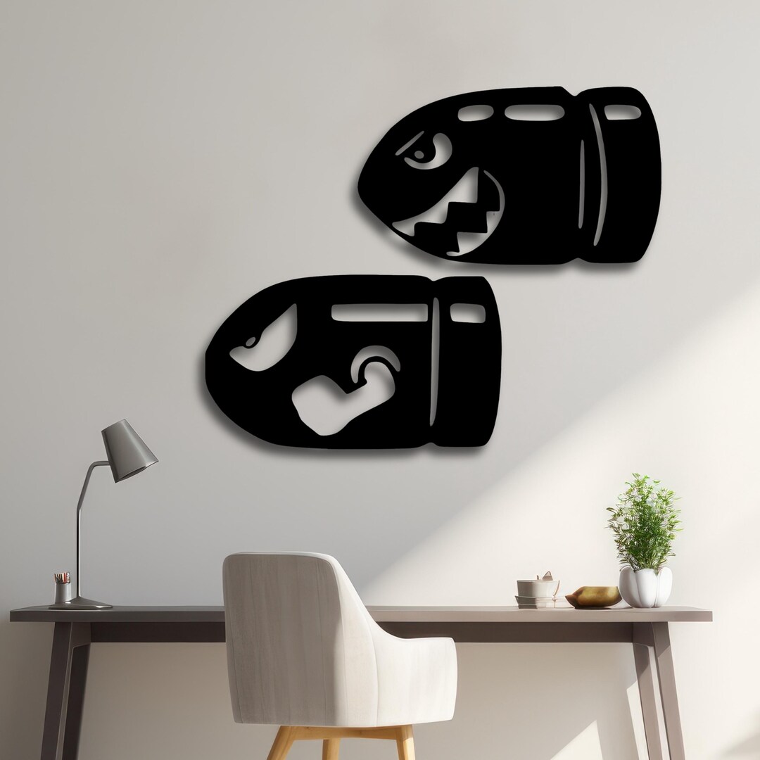 Bullet Game Character SVG | Retro Video Game Wall Art Laser Cut File ...