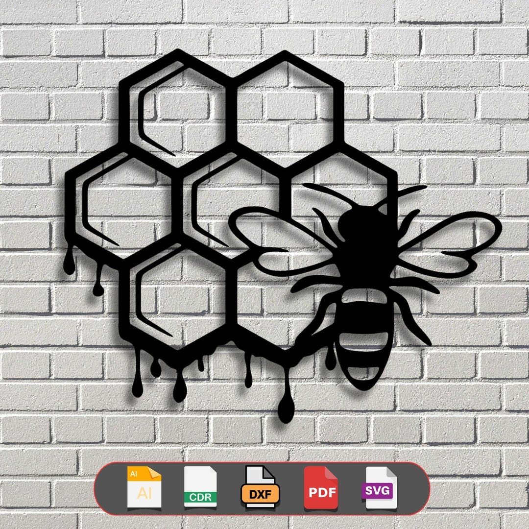 Beehive Wall Decor, Laser Cut, Ai, Cdr, Dxf, Pdf, Svg, CNC Plasma Cut ...