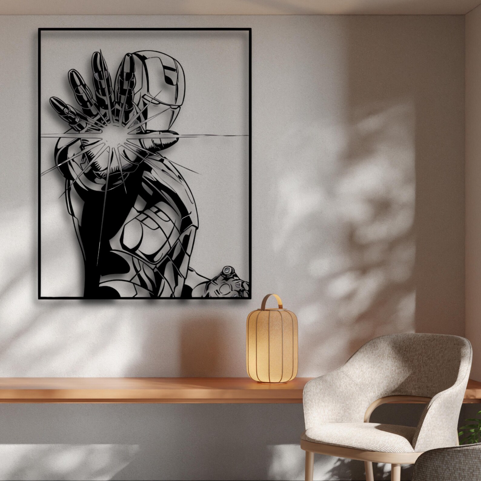 Iron Man Laser Cut Wall Art SVG | Superhero Power Pose Cut File for CNC ...