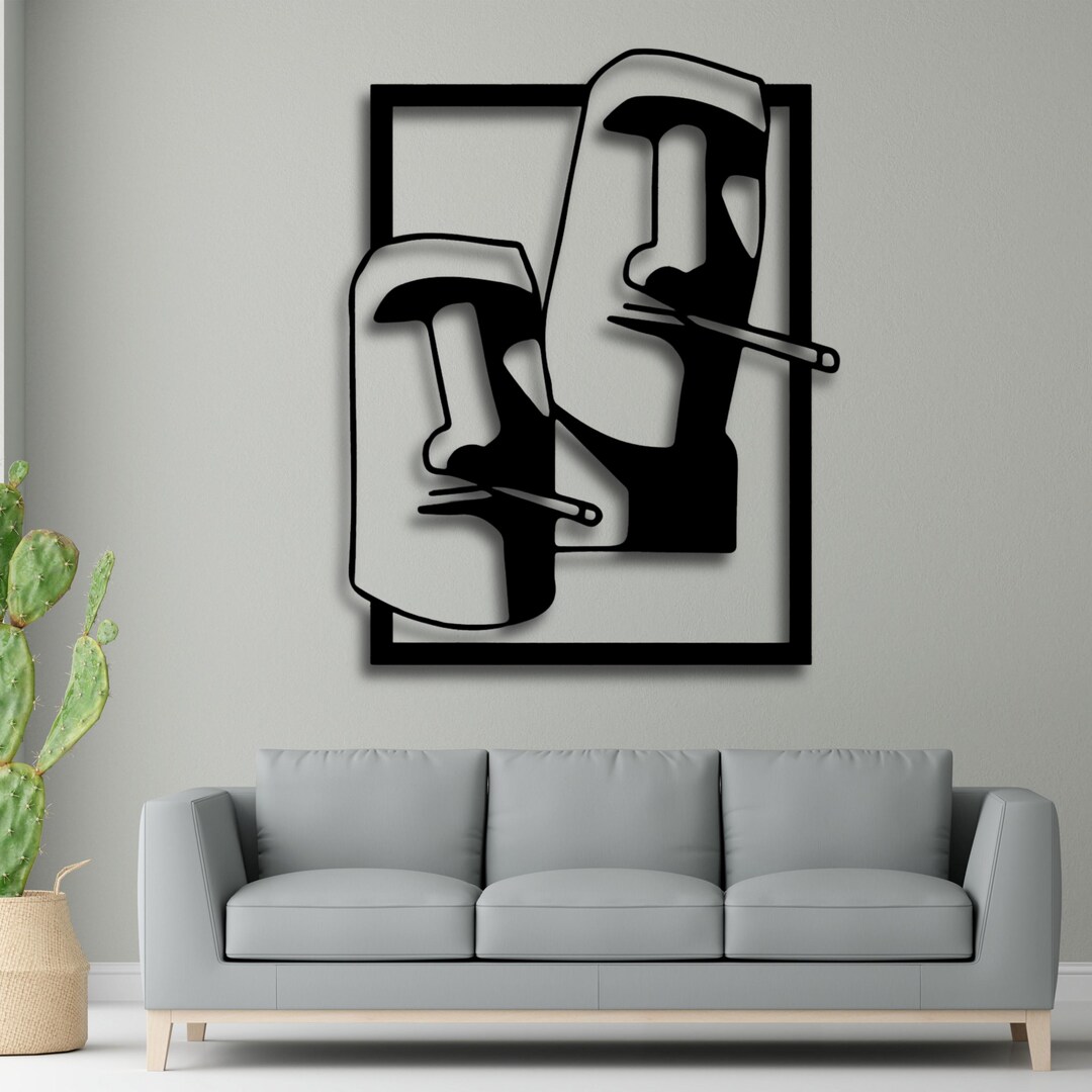 Moai Laser Cut Dxf Files Wall Decor Ai Cdr Dxf Pdf Svg Digital Vector ...