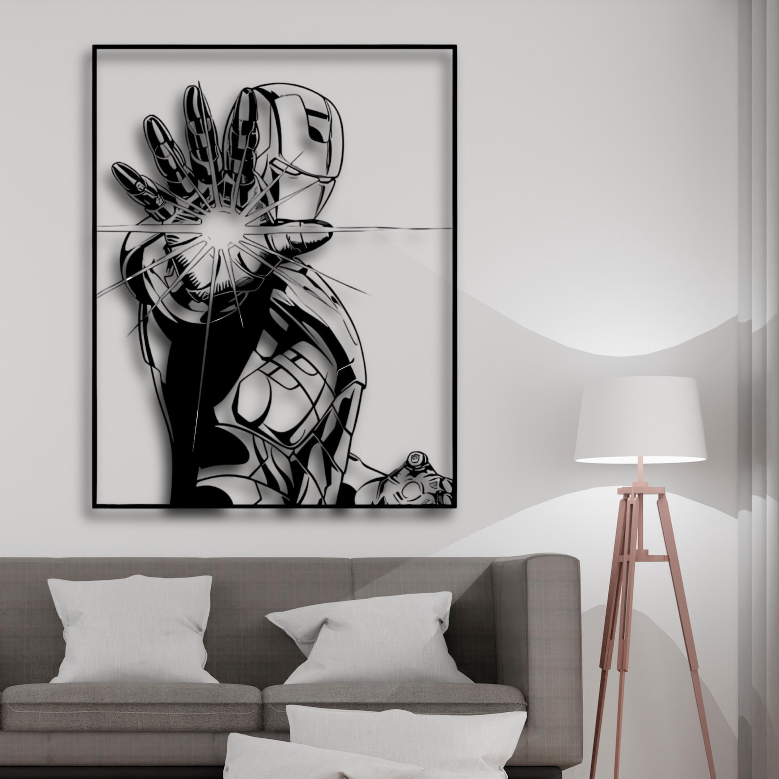 Iron Man Laser Cut Wall Art SVG | Superhero Power Pose Cut File for CNC ...