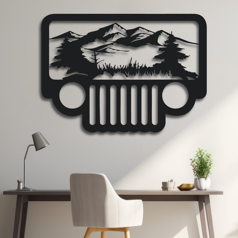 Jeep Scene Laser Cut Dxf Files Wall Decor Ai Cdr Dxf Pdf Svg Digital ...
