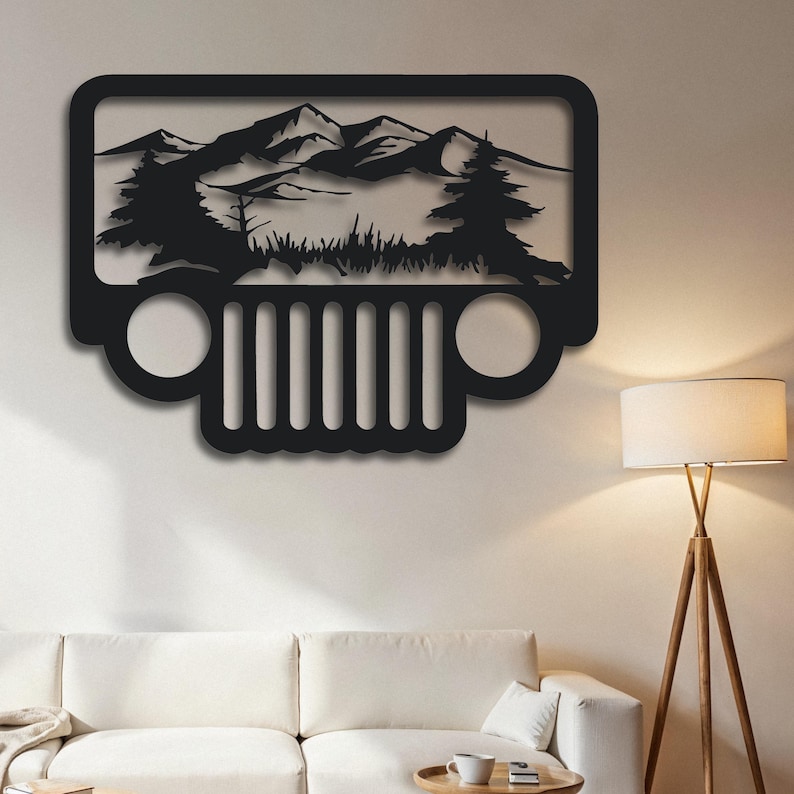 Jeep Scene Laser Cut Dxf Files Wall Decor Ai Cdr Dxf Pdf Svg Digital ...