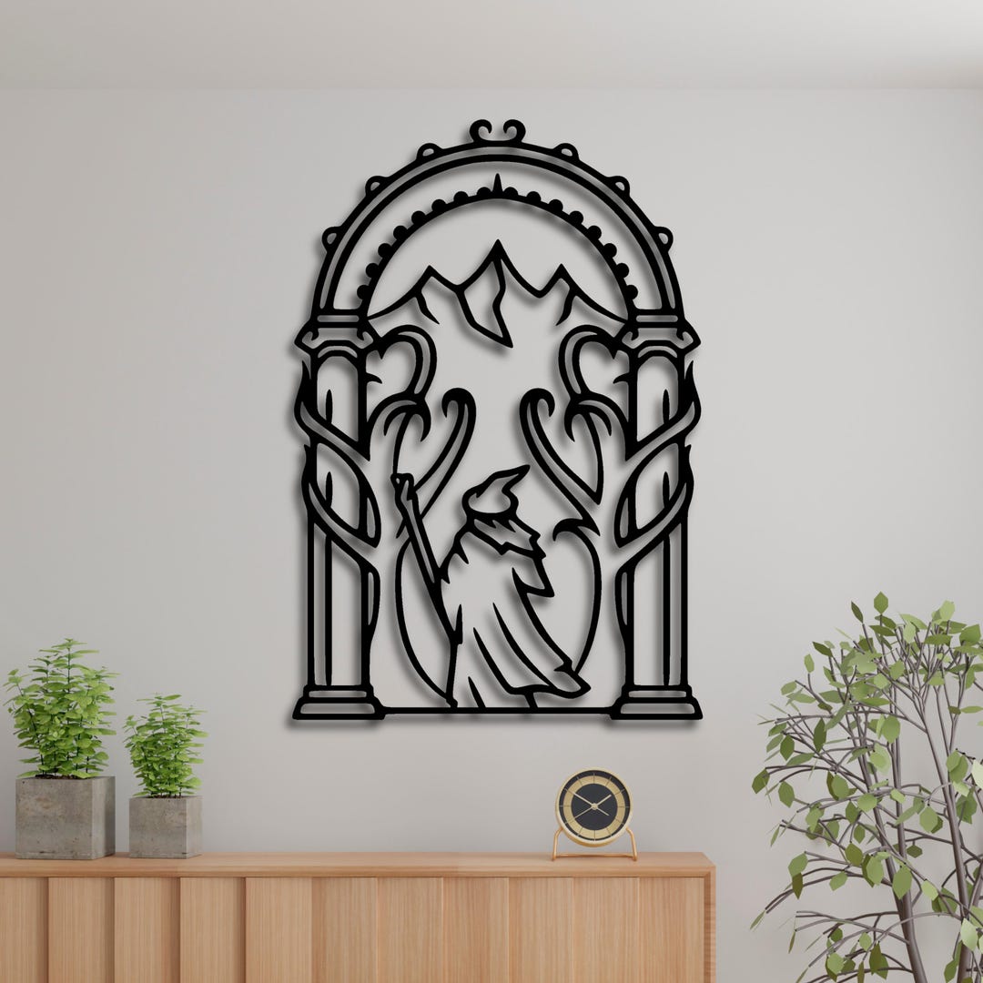 Gandalf Portal Wall Art | Elven Gate Fantasy Silhouette Cut File Laser ...