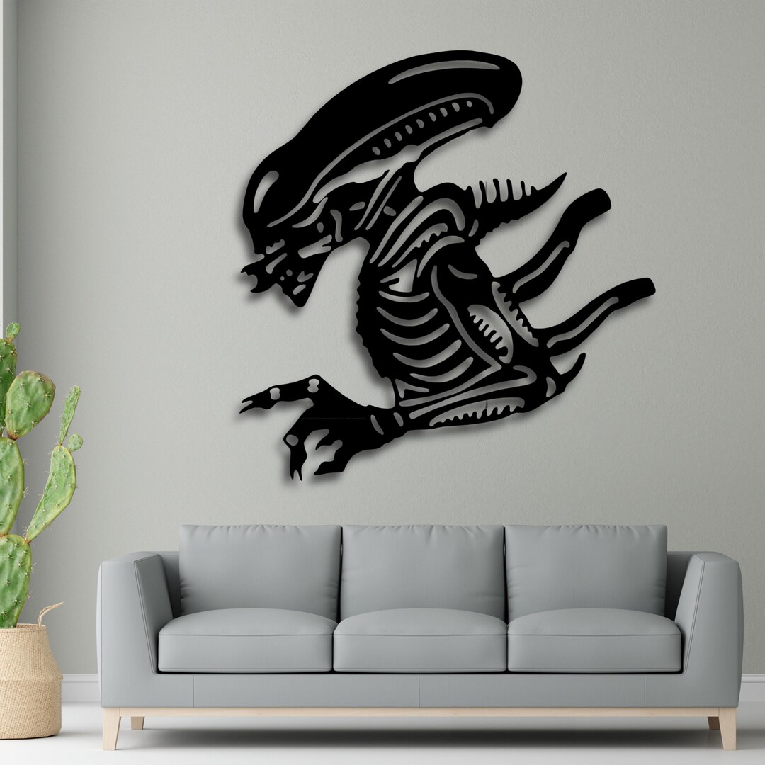 Alien Laser Cut Dxf Files Wall Decor Ai Cdr Dxf Pdf Svg Digital Vector ...