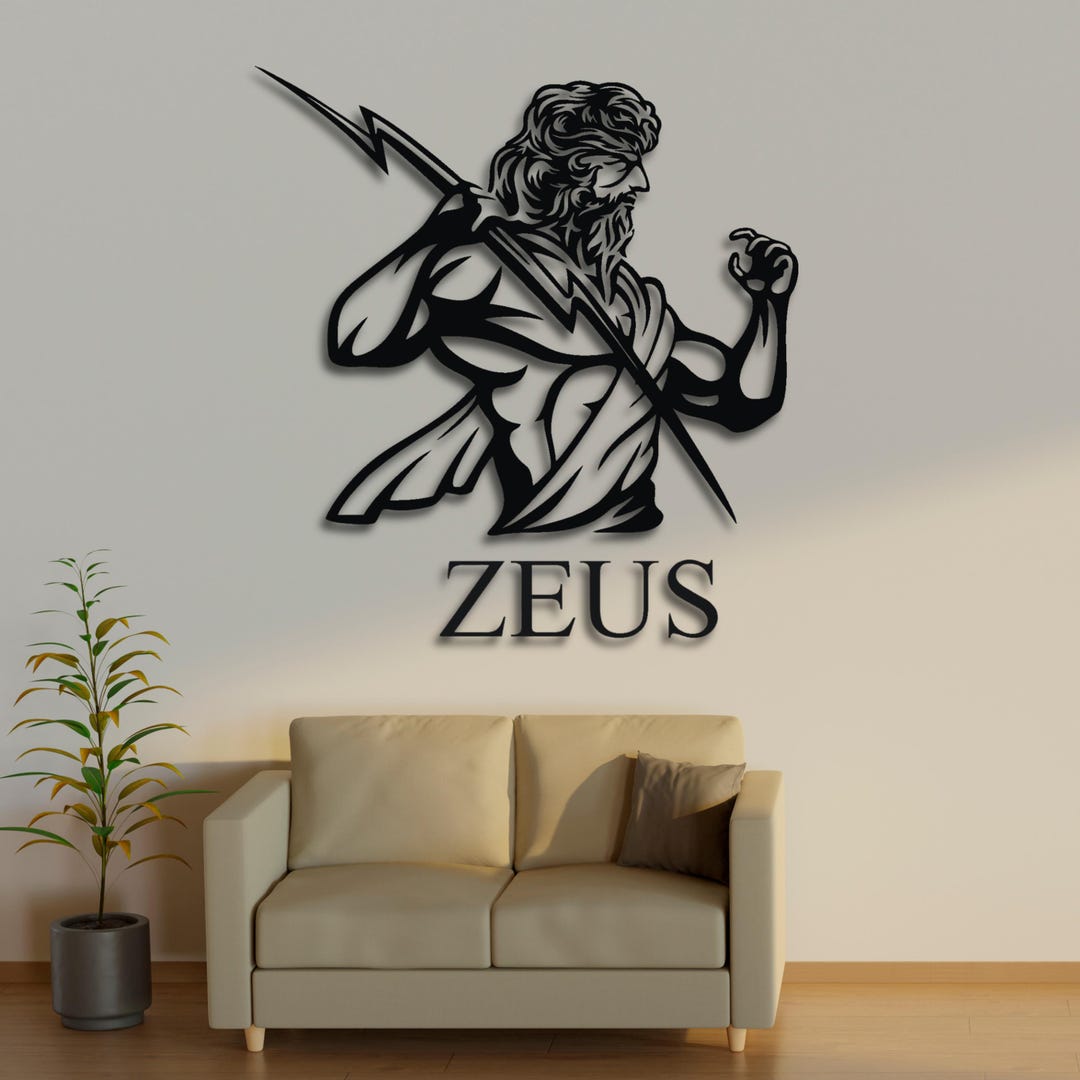 Zeus Wall Art SVG | Greek Mythology God Silhouette Laser Cut File | CNC ...