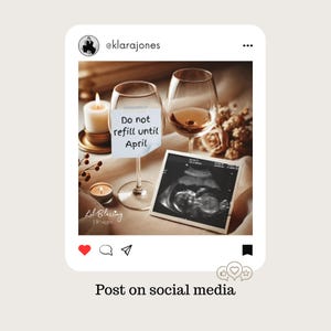 Wine Themed Funny Pregnancy Announcement Template | Fun Baby Reveal for ...
