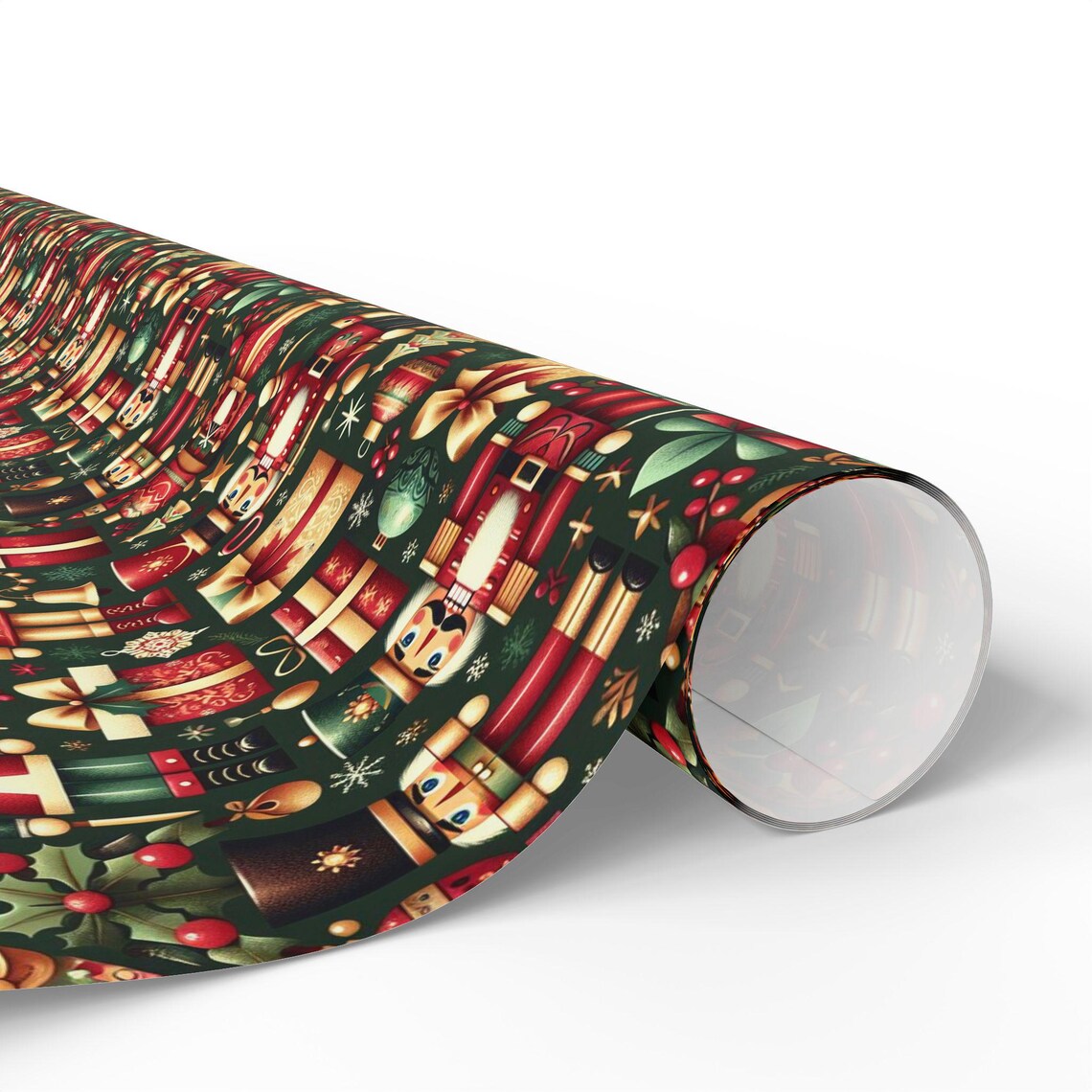 Rare! Vintage Holiday Nutcracker Wrapping Paper, Christmas Gift Wrap ...