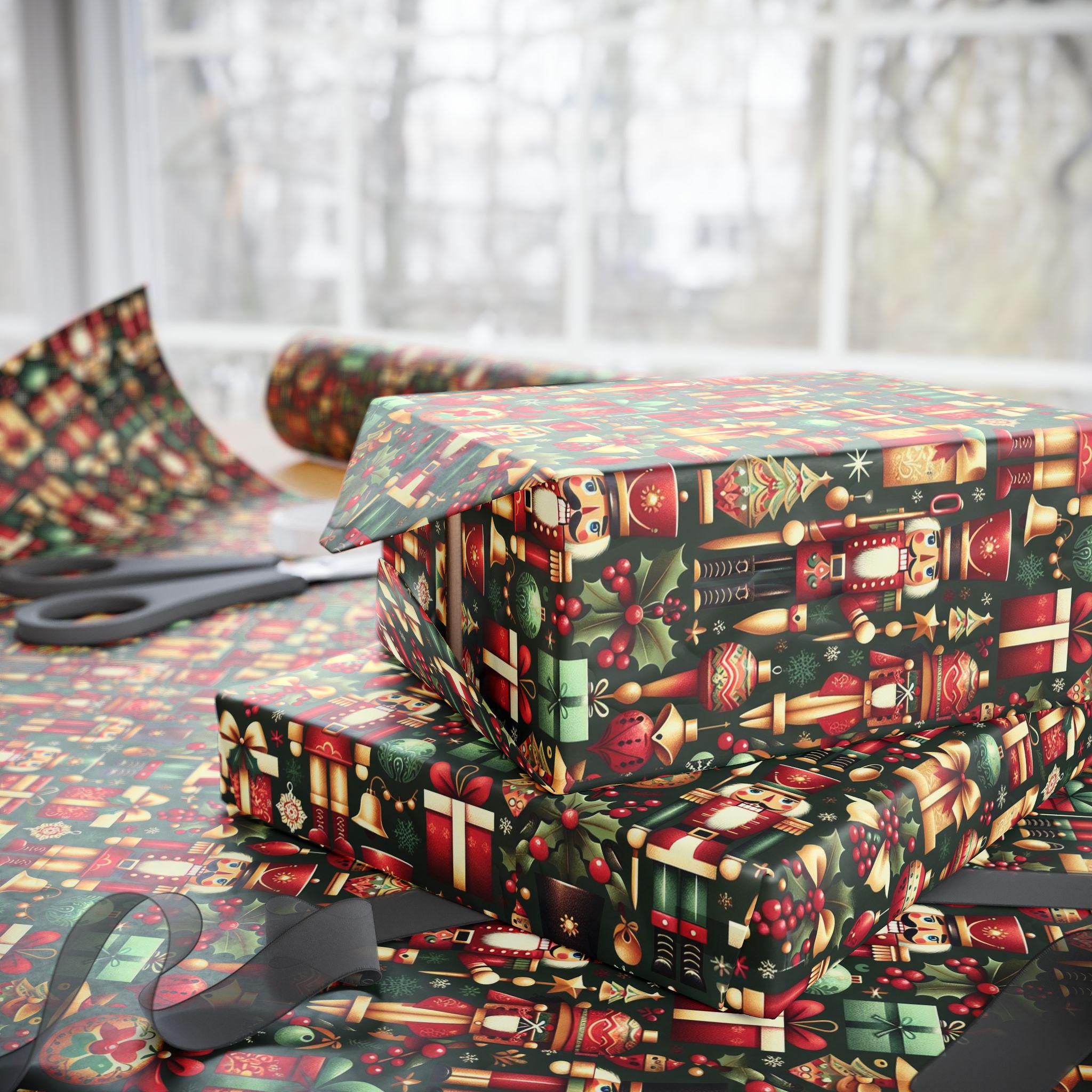 Rare! Vintage Holiday Nutcracker Wrapping Paper, Christmas Gift Wrap ...