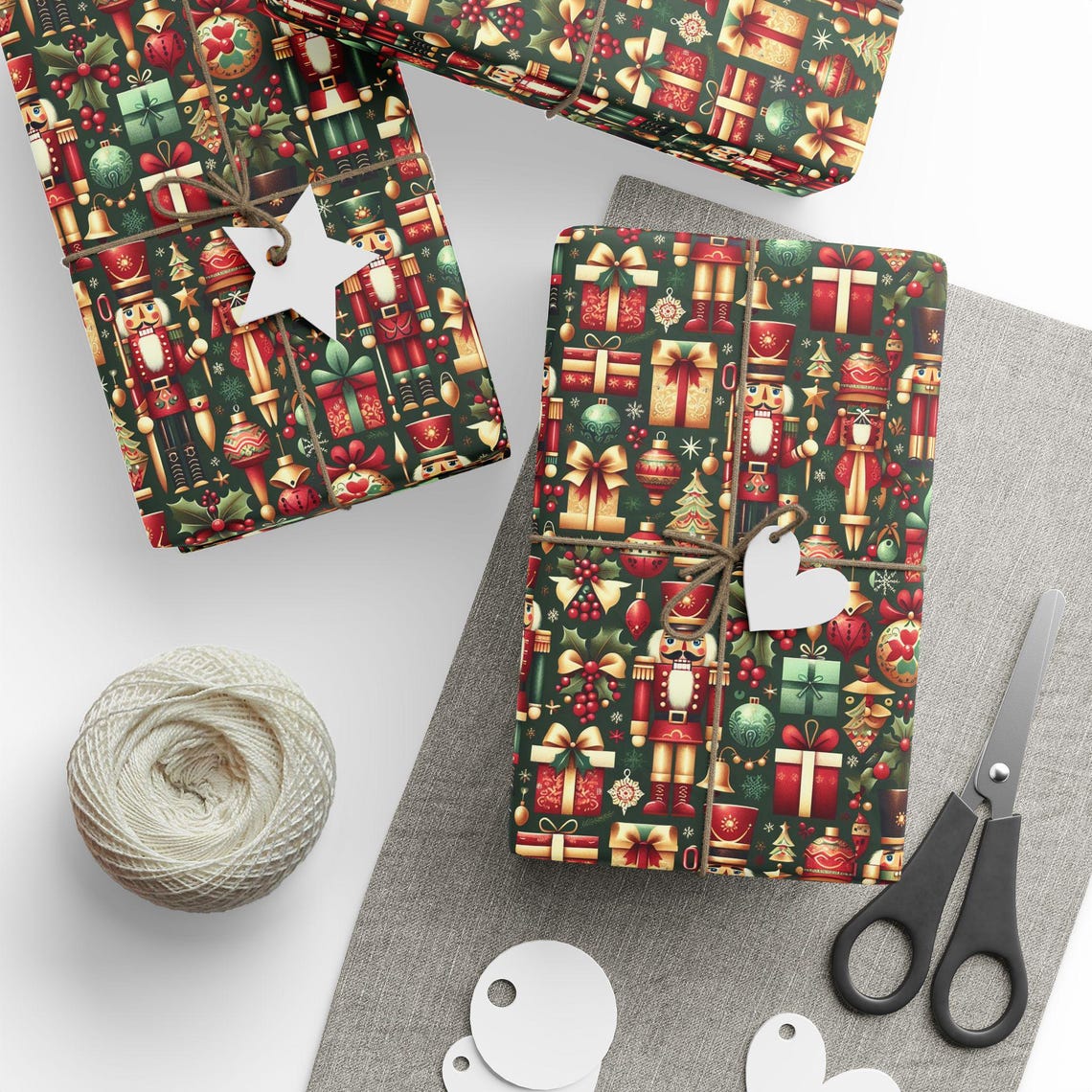 Rare! Vintage Holiday Nutcracker Wrapping Paper, Christmas Gift Wrap ...