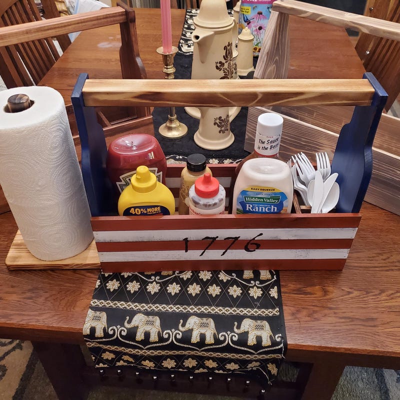 Wood Condiment Caddy - Etsy