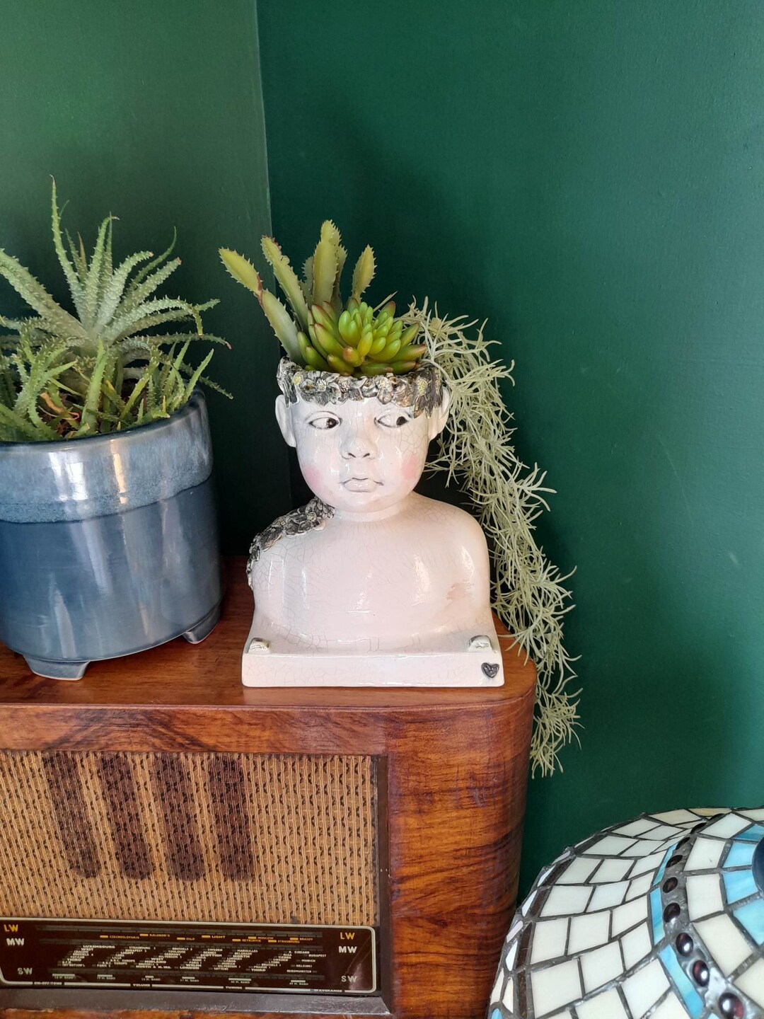 Dolls Head Bust Vase Planter With Flowers - Etsy