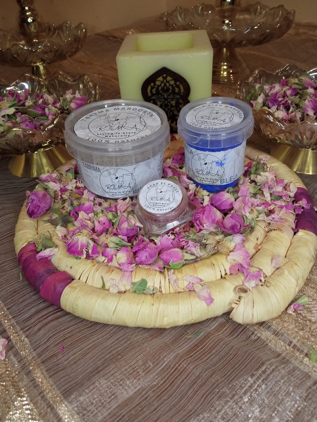 MOROCCAN Handcrafted Beauty Set Blue Nila ,aker Fassi , Tebrima - Etsy