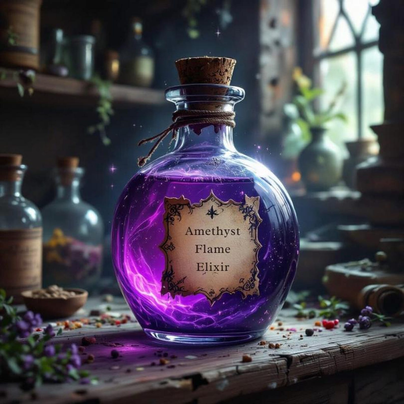 Amethyst Flame Elixir — Purple Potion of Spirit Communication, Desire ...