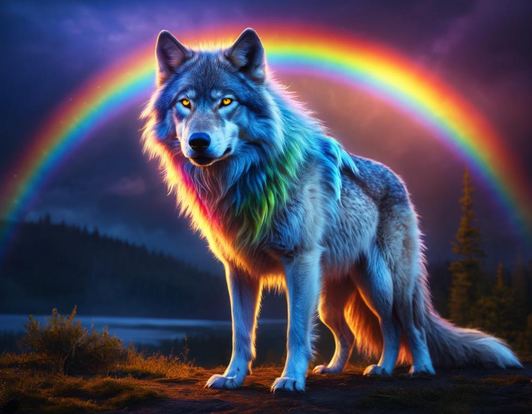 The Rainbow Astral Wolf – Guardian of Infinite Power, Shaper of Destiny ...