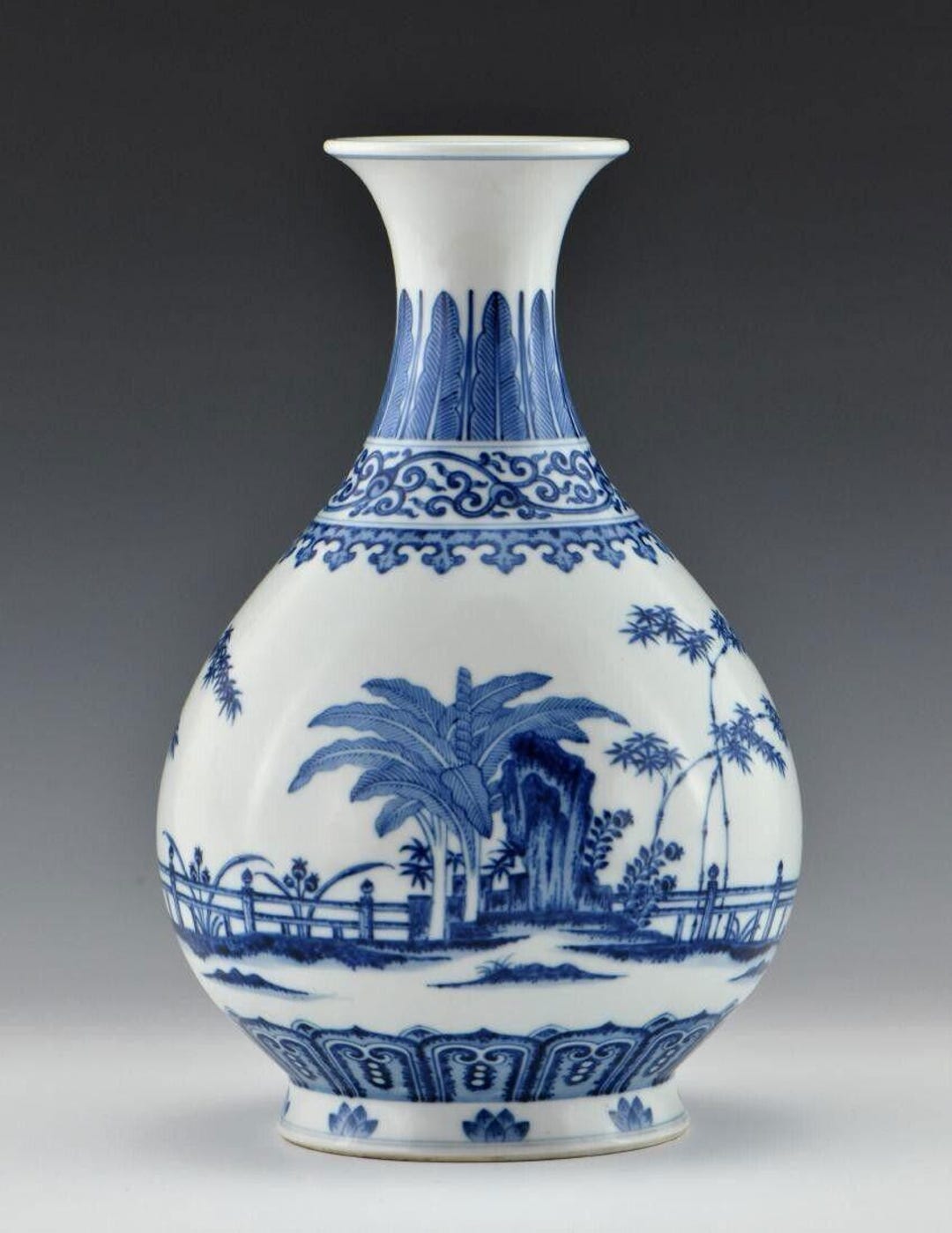 A Blue & White Phoenix Pear Vase, Yuhuchunping - Etsy