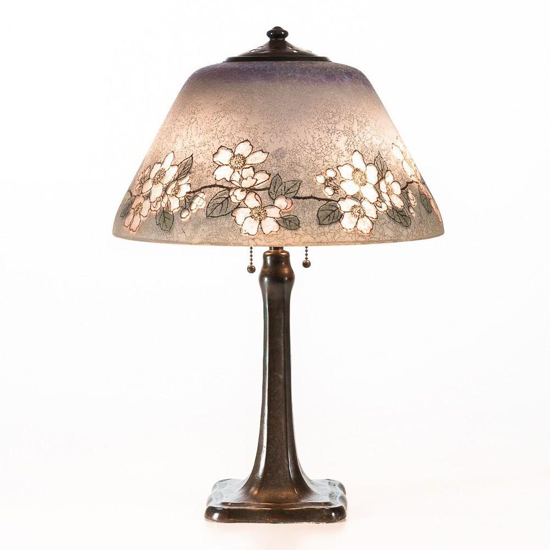Handel Table Lamp With Reserve-painted Floral Shade (20th Century) - Etsy