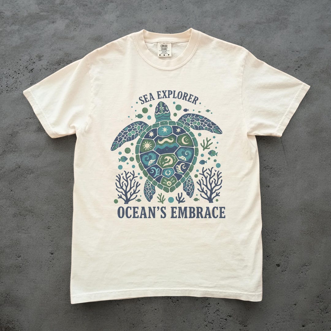 Ocean Turtle Shirt, Sea Explorer Graphic Tee, Turtle Lover Gift, Ocean ...