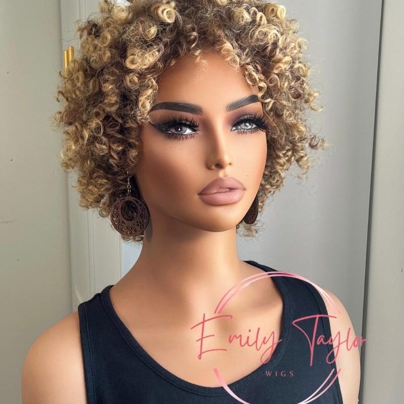 Curly Afro Synthetic Wig Etsy