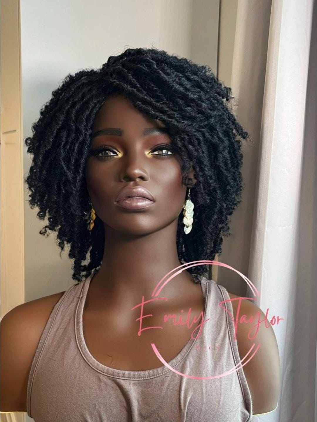 Kinky Coils Wig Premium Synthetic Fibers - Etsy