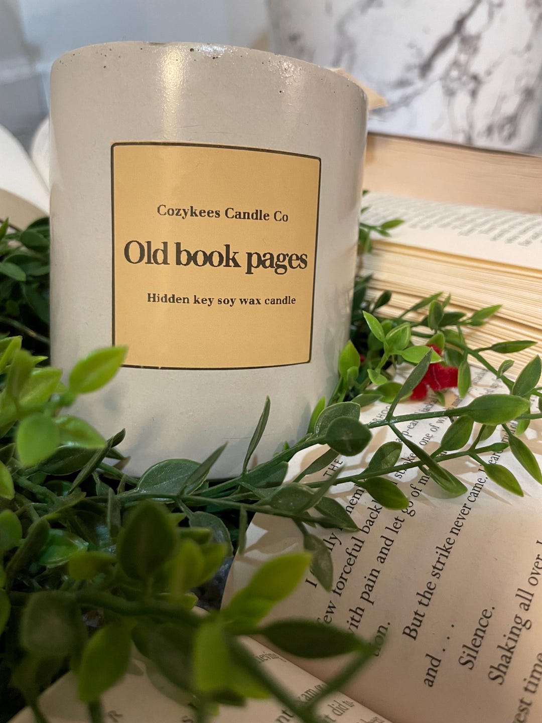 Vintage Book Pages Candle With Hidden Key - Etsy