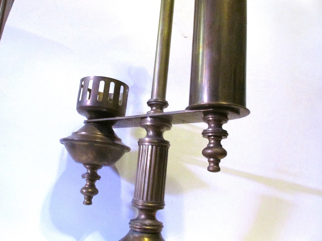 Victorian Antique Oil Student Beass Parlor Lamp With Matches Holder ...