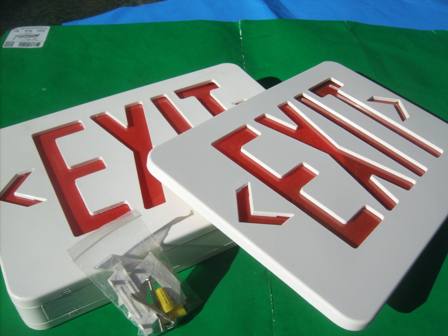 Emergency Exit Sign With Bulbhardware and Extra Panel | Etsy