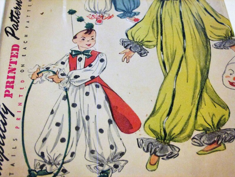 Child's Clown Costume Pattern Size Medium / UNCUT / - Etsy