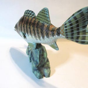 Hand Carved and Painted, 1970's Walleye Display, Sticker People's ...