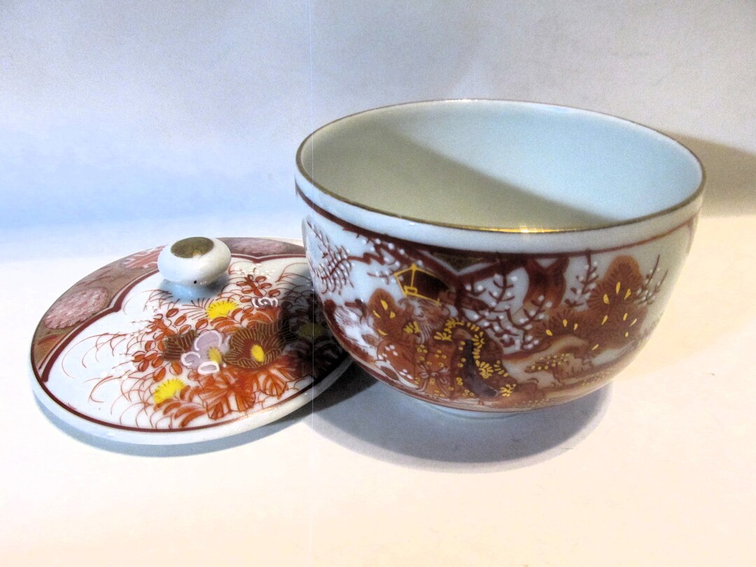 Japanese Kutari Hand Painted Signed Fancy Lidded Teacup - Etsy