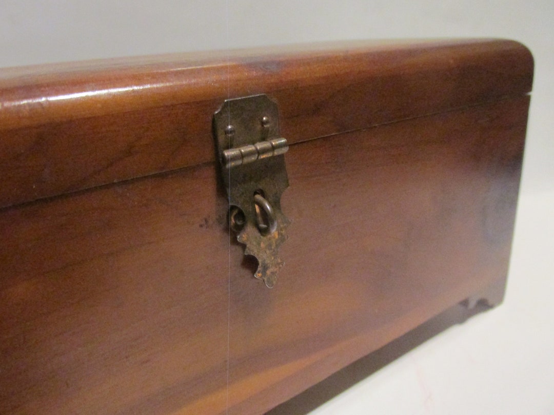 Cedar Storage Jewelry / Memory Footed Box With Original Copper Hardware ...