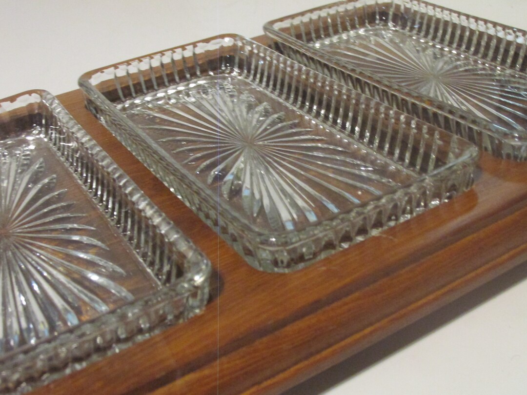 Serving Mid-century Hostess Relish, Pickle, Cheese Charcuteriewooden ...