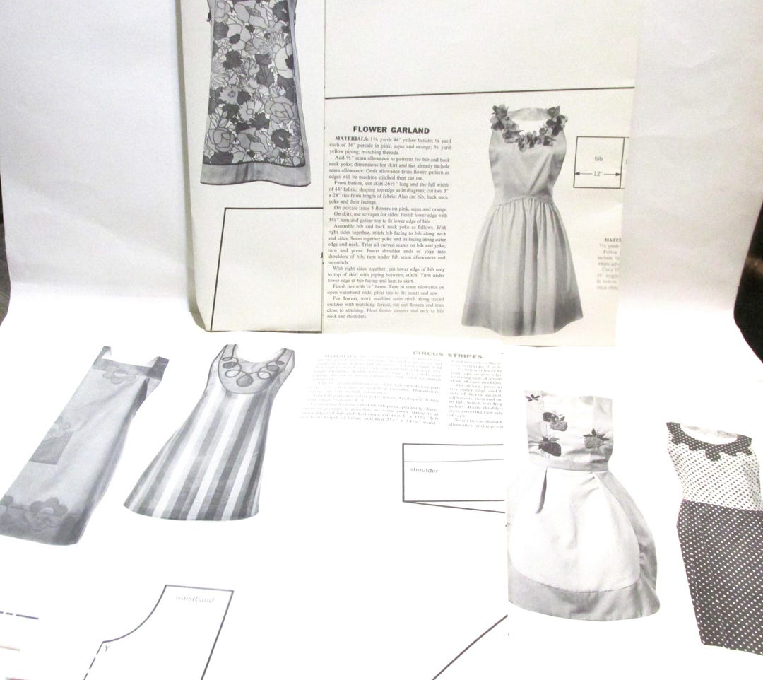 Aprons, Pinafores 1964 Woman's Day Collection , 12 Actual Size Patterns ...