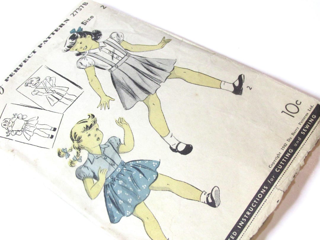Original Du Barry 1940's Perfect Patterns Size 2 Girl's Blouse and ...