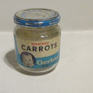 Gerber Vintage Baby Food Jar, Carrots, 4.75 Oz. Empty Jar, Retro Decor ...