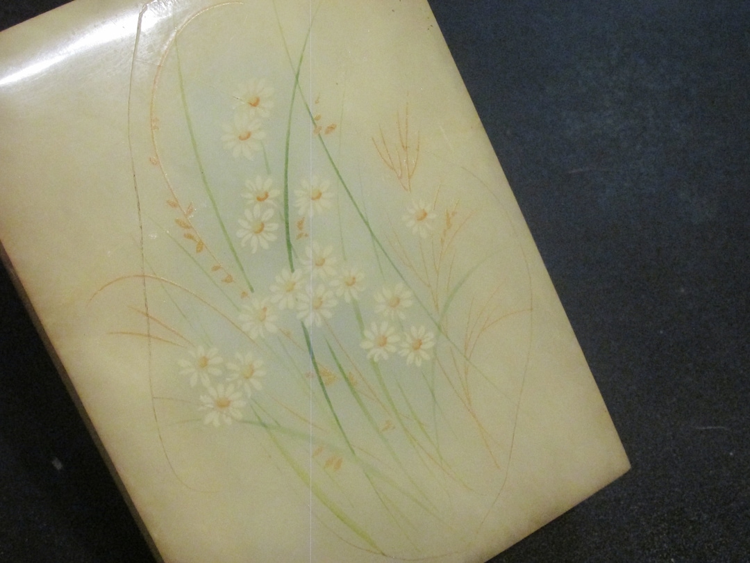 Alabaster Genuine Hand Carved Ivory Italian Hinged With Lid Jewelry ...
