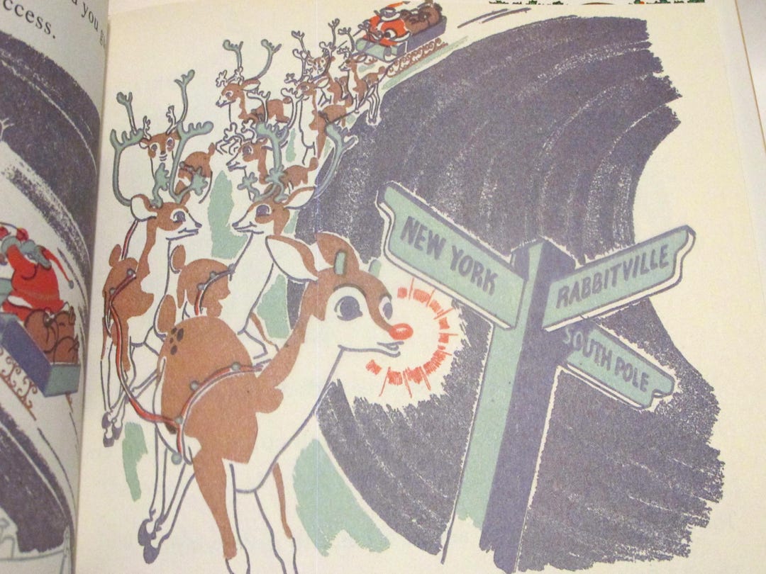 Christmas Rudolph the Red Nose Reindeer Hardcover With History, 1967 ...