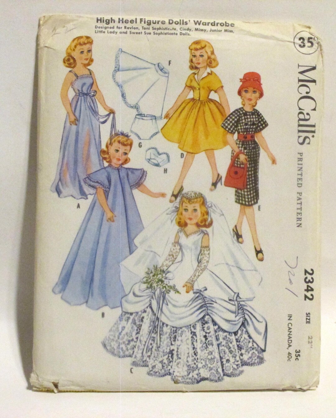 Original 1950's UNCUT High Heel Figure Dolls Wardrobe, 22 Inch Dolls ...