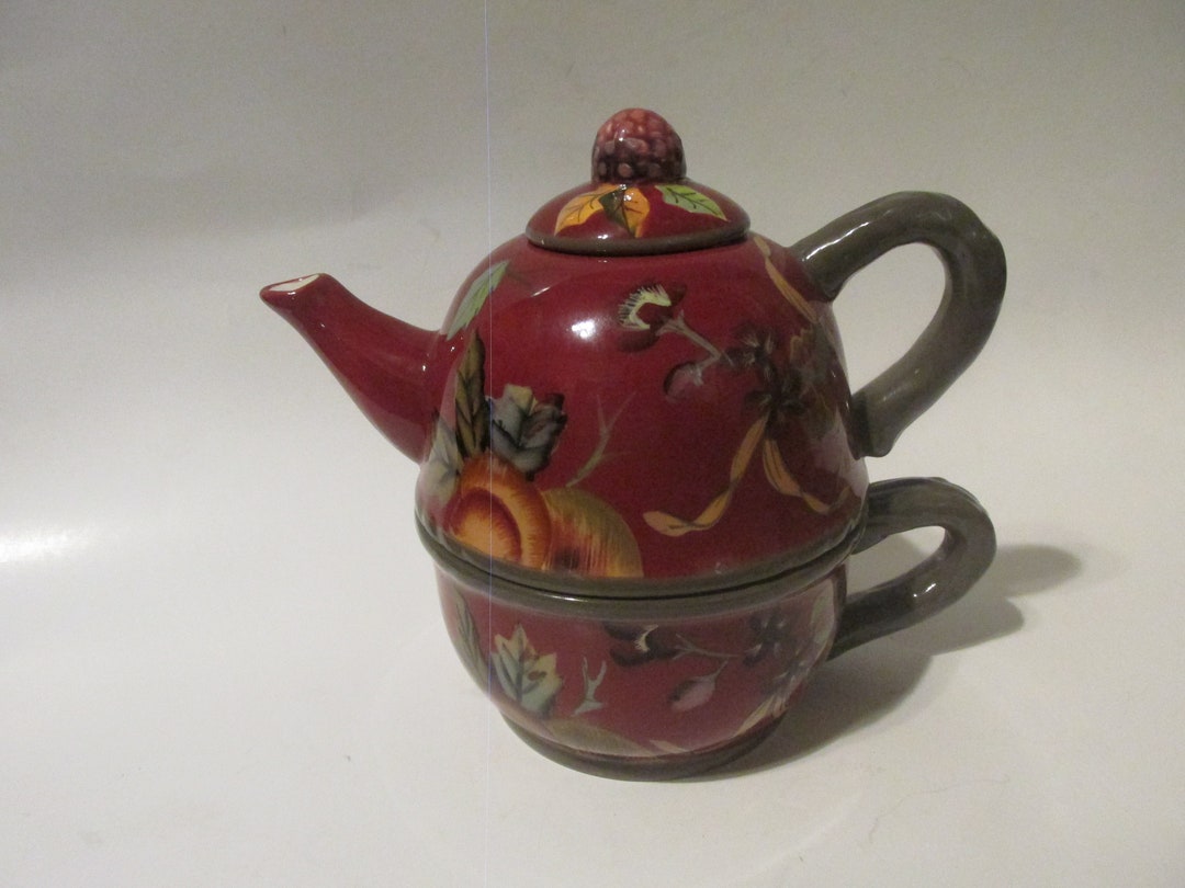 Tea for 1 , Octavia Hill 3-piece Tea Set by Tracy Porter , Handprinted ...