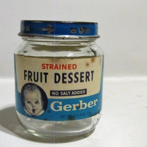 Gerber Vintage Baby Food Jar, Fruit Dessert, 4.75 Oz. Empty Jar, Retro Decor, Repurpose - Etsy