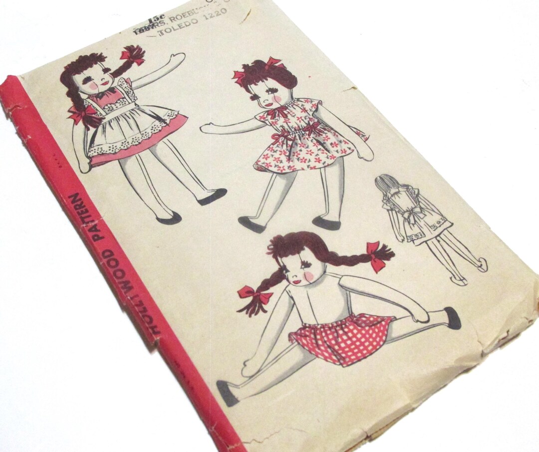 Original 1940's Hollywood 21 Inch Stuffed Rag Doll With Pinafore and ...