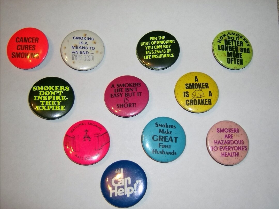 Collection of Anti-smoking Pins / Buttons - Etsy