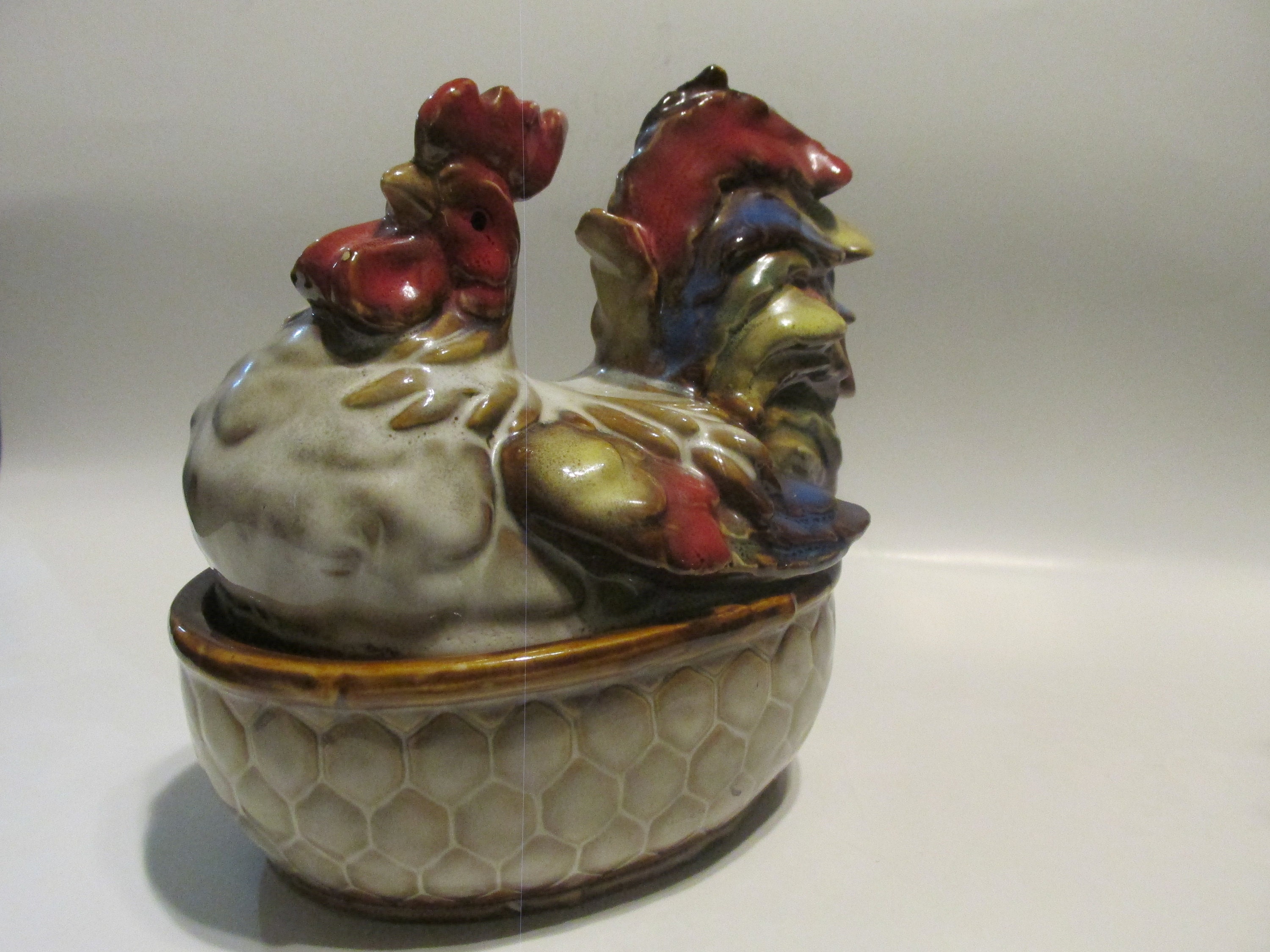 Farmhouse, Rooster on Chicken Wire Ceramic Bowl, Kitchen Decor, Storage ...