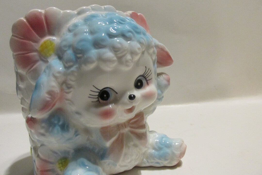 Nursery Relpo Cute Hand Painted Lamb and Flowers Planter / Storage - Etsy