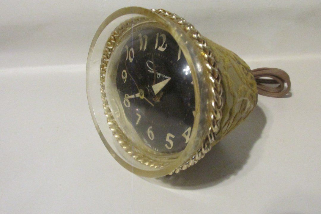 Tapestry Ingraham Unique Gold Oval Face Clock. Keeps Time - Etsy