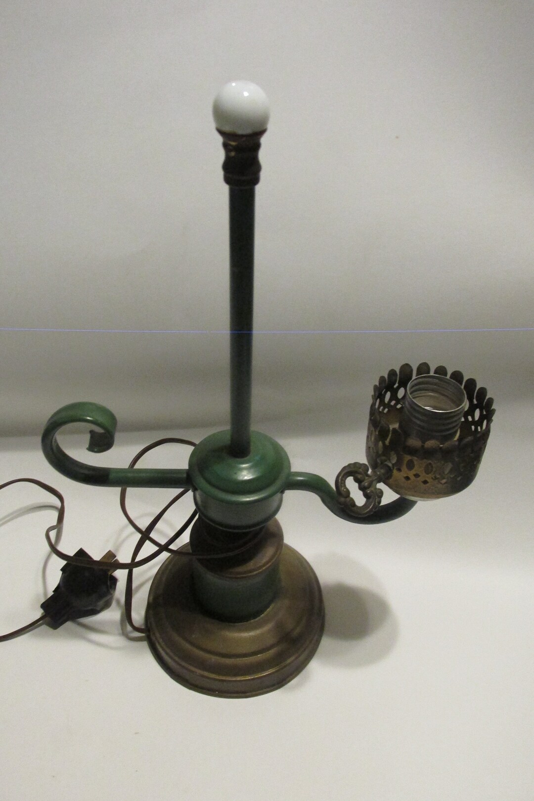 Art Deco Desk Lamp Uses Hurricane Chimney Side Shade / Lighting - Etsy