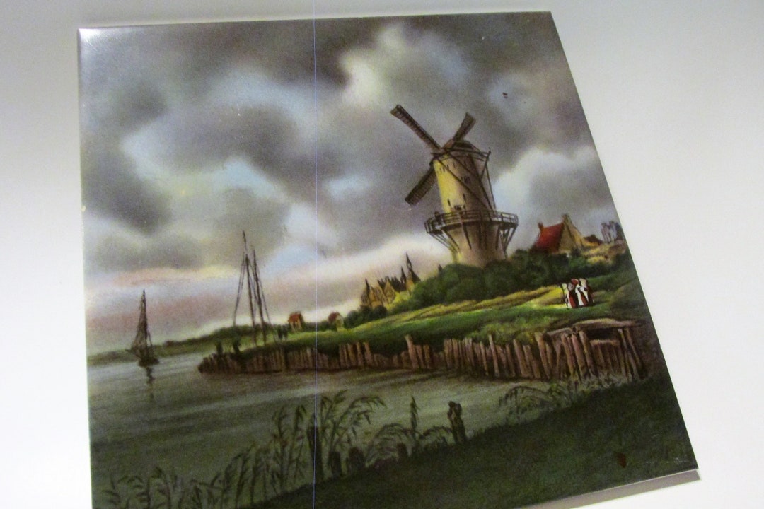 Dutch Windmill Scene Before the Storm, Wall Hanging, Display Piece ...