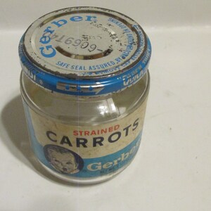 Gerber Vintage Baby Food Jar, Carrots, 4.75 Oz. Empty Jar, Retro Decor ...