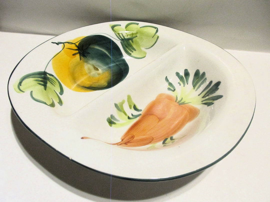 Italian Pizzato Large 2 Section Hand Painted Serving Dish / Italy - Etsy