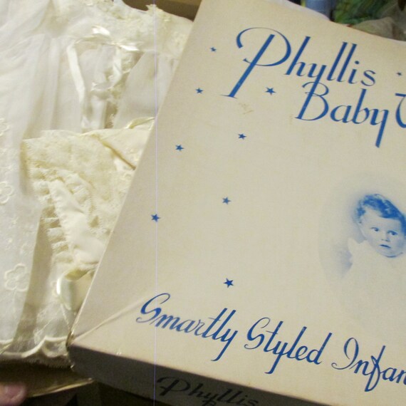 Vintage Christening Gown Set, Phyliss Baby Wear, 1950… - Gem